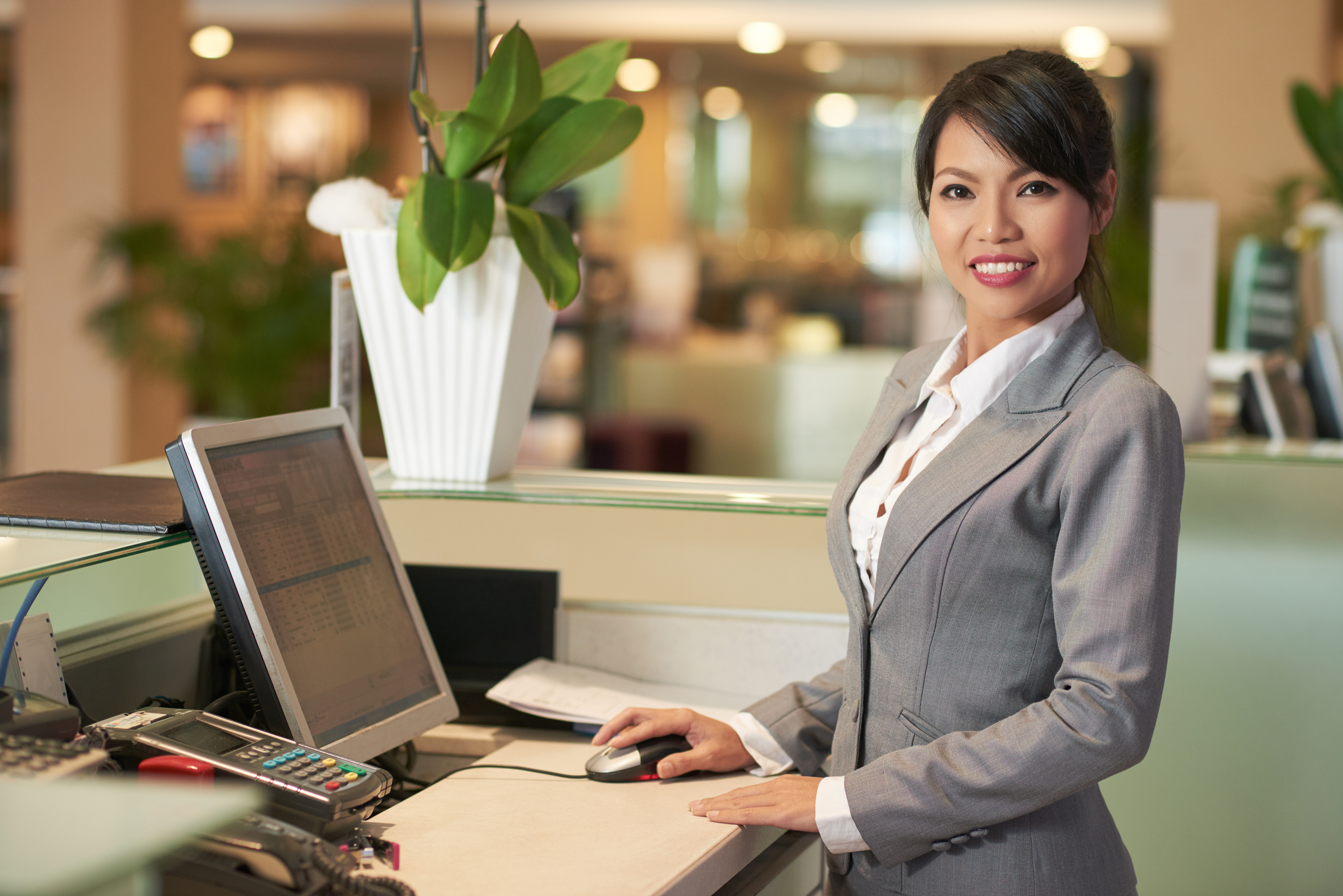 Pretty receptionist